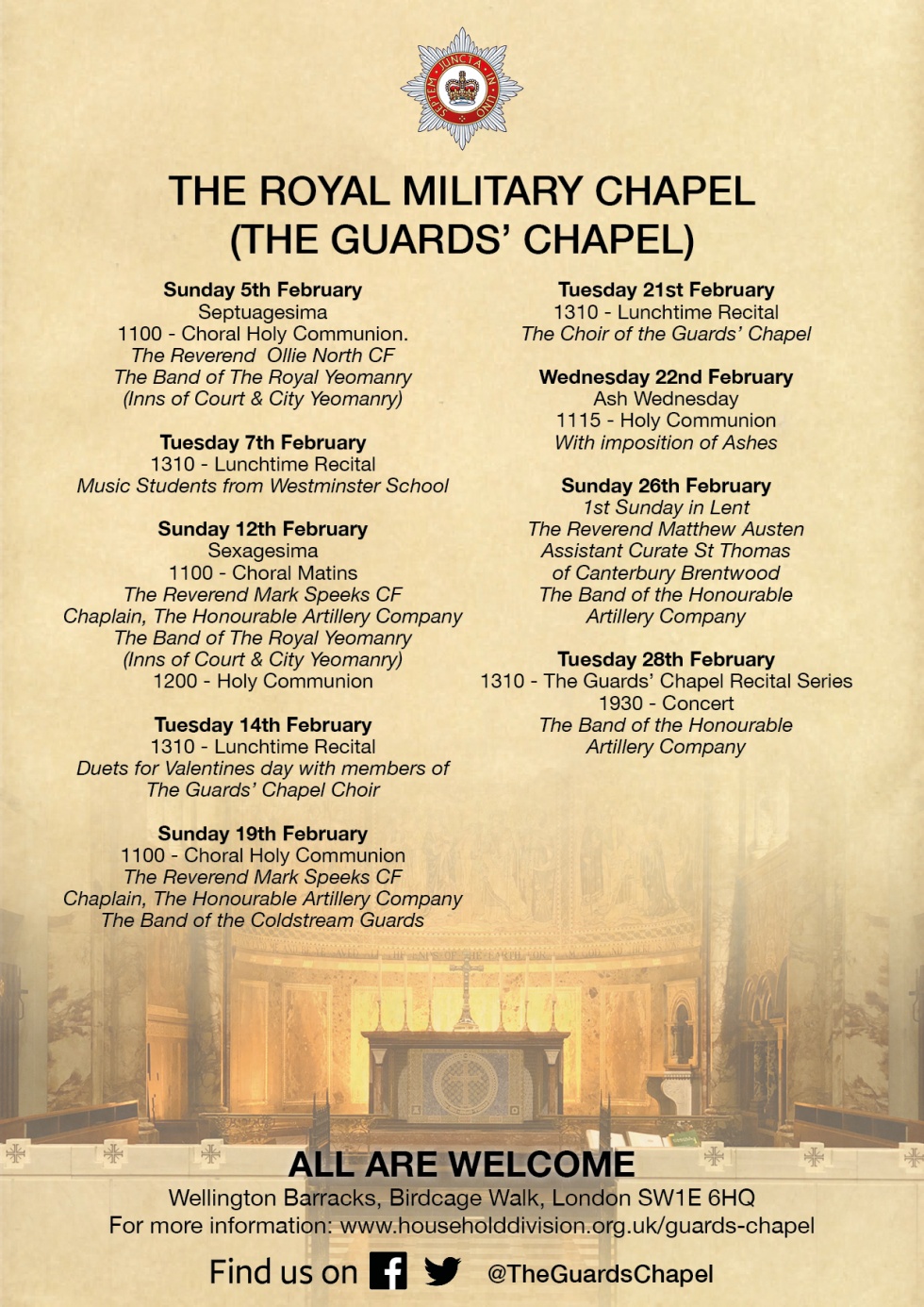 Services - The Guards’ Chapel - The Household Division - Official site